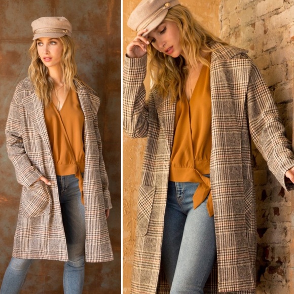 Jackets & Coats | Oversized Plaid Duster Blazer | Poshmark